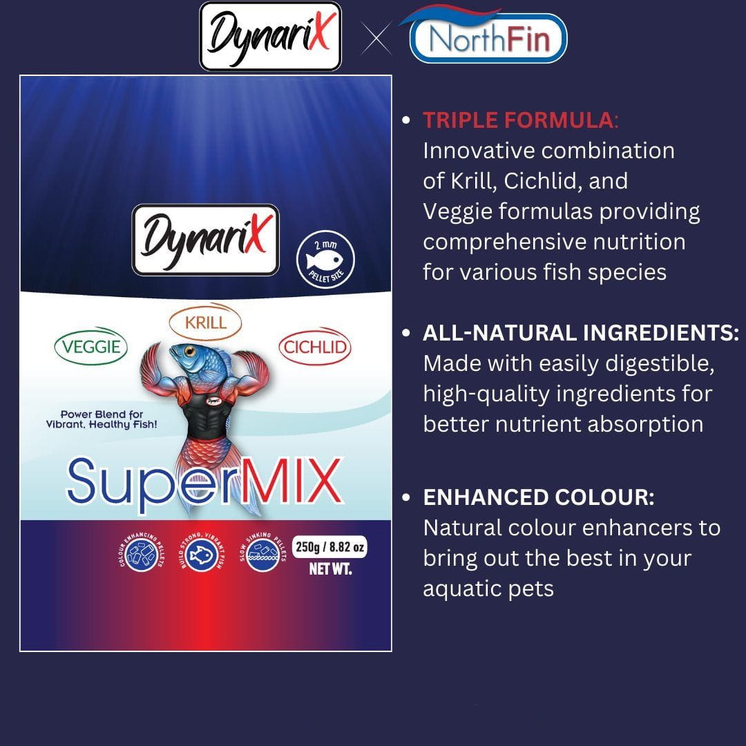 DynariX SuperMIX Fish Food – 2mm Sinking Pellets (Krill-Cichlid-Veggie ...